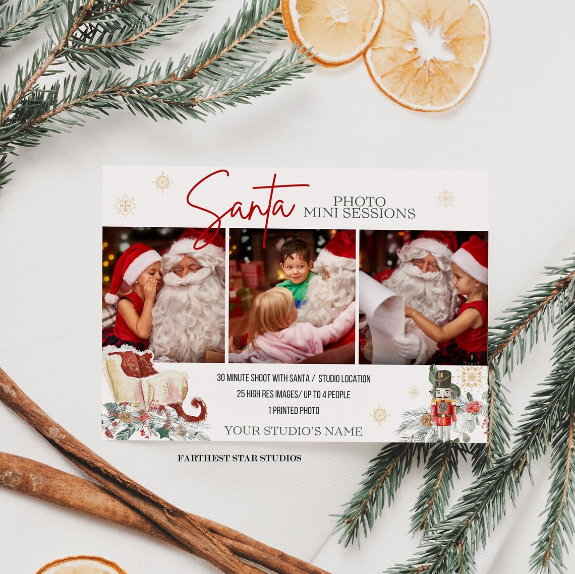 Santa Mini Sessions Photography Template, Holiday Mini Session, Santa ...