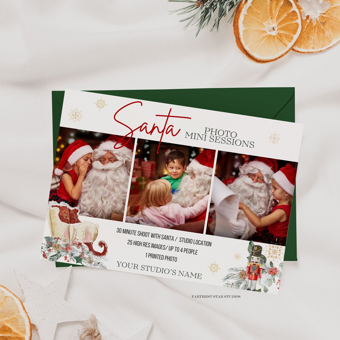 Santa Mini Sessions Photography Template, Holiday Mini Session, Santa ...