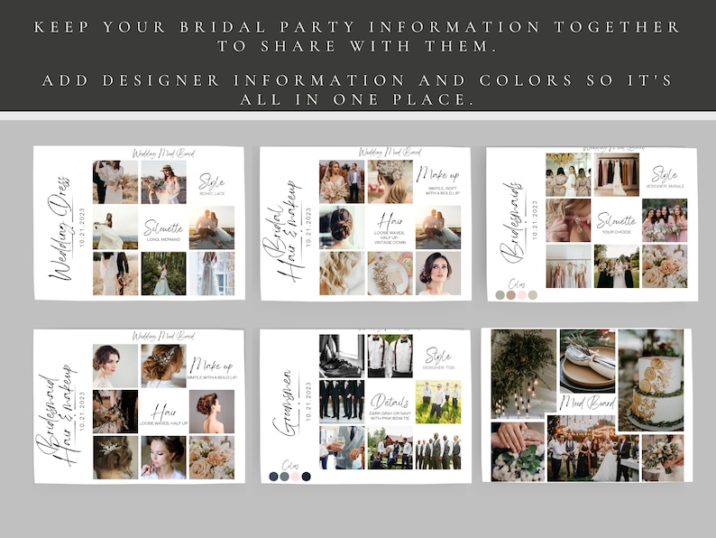 Wedding Vision Board Design Guide Canva Template, 20 Page Printable ...