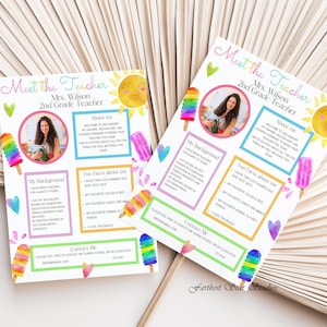 Popsicle Meet the Teacher Flyer, All About My Teacher Template ...