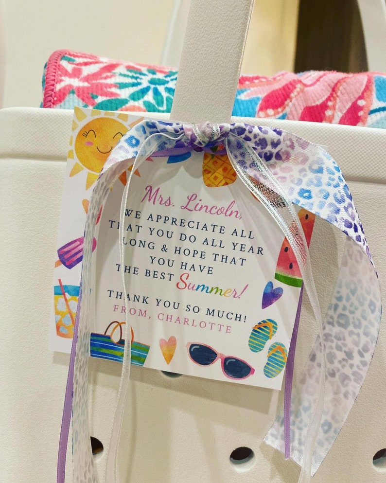 Summer Teacher Appreciation Thank You Tags stickers, End of Year Gifts ...