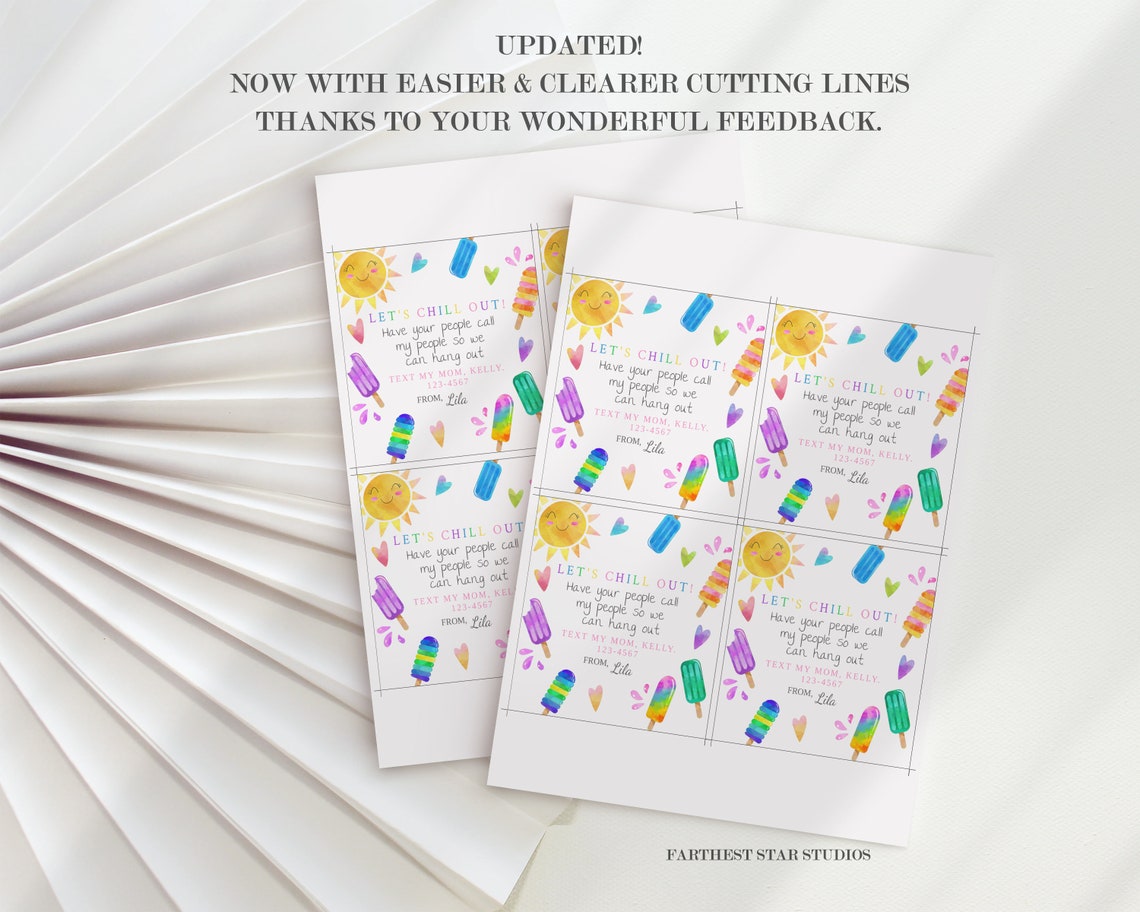 Popsicle Gift Tags, Have a Cool Summer Gift Tag, Summer Gift Tag ...