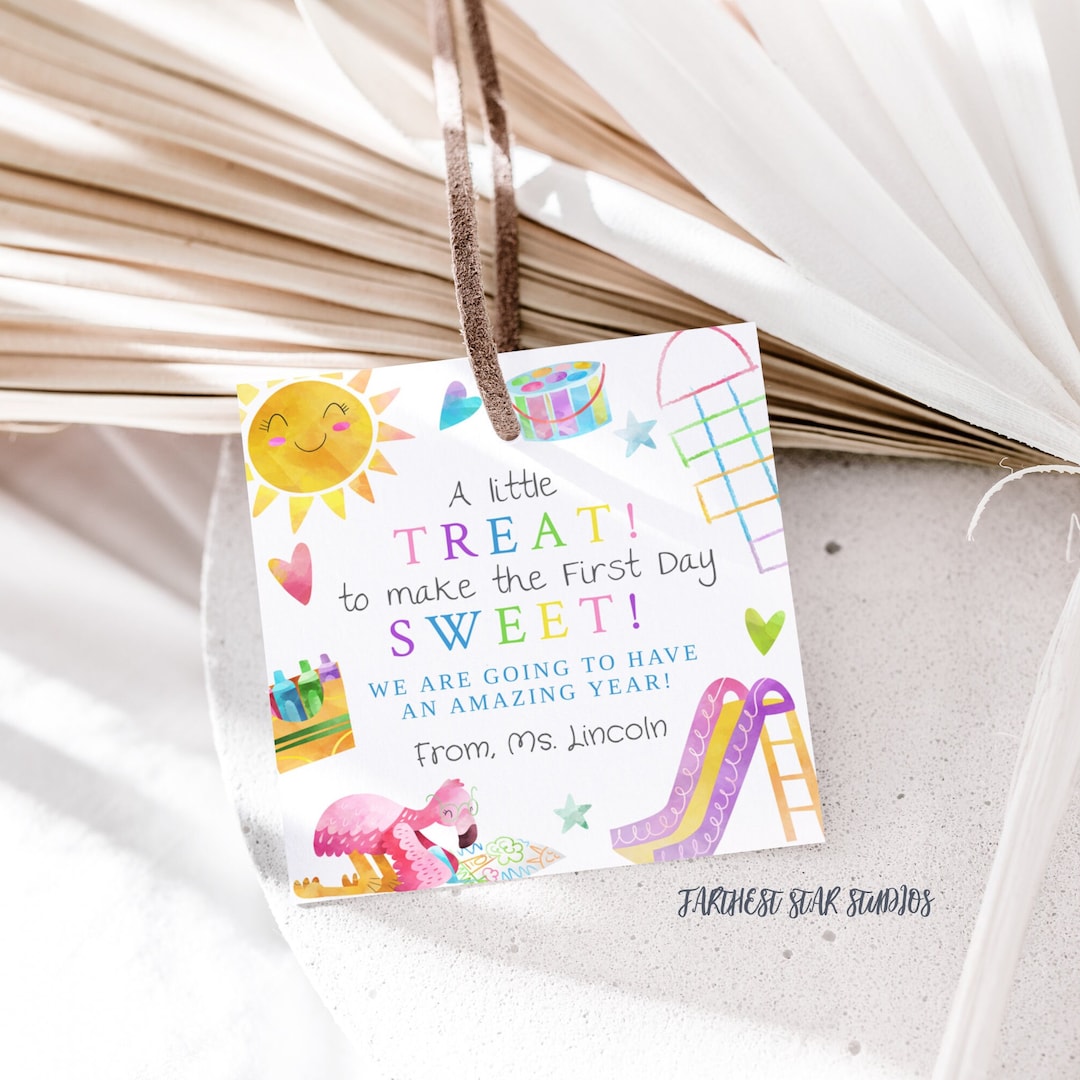 First Day of School Gift Tag, Printable Welcome to School Tags for Kids ...