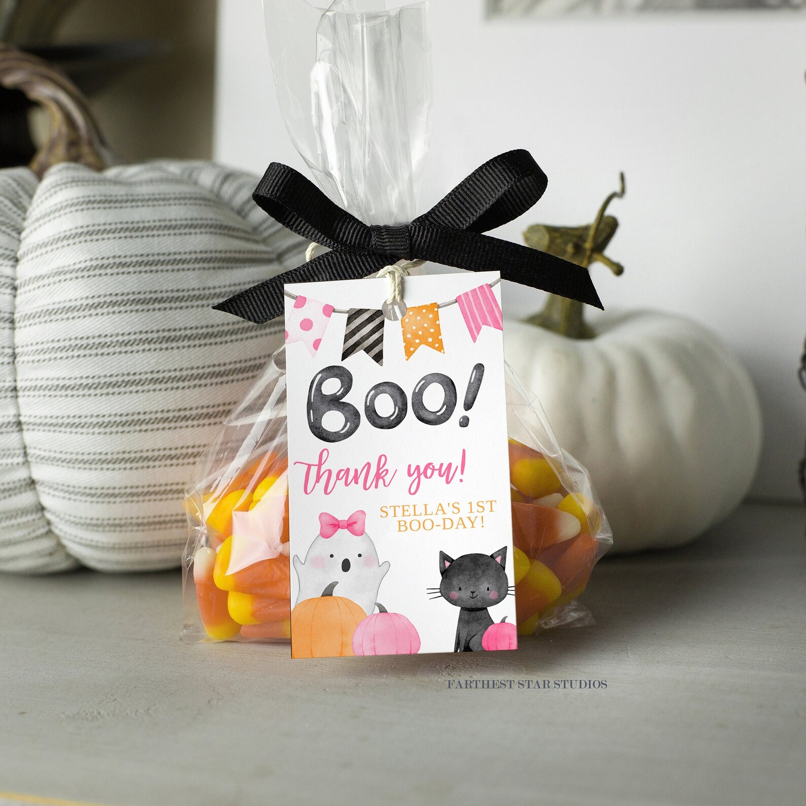 Boo! Birthday Girl Sign, Pink and Orange Halloween Birthday, Boo! I'm ...