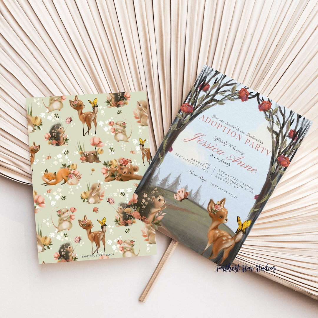 Enchanted Forest Adoption Invitation, Woodland Adoption Shower, Fall ...
