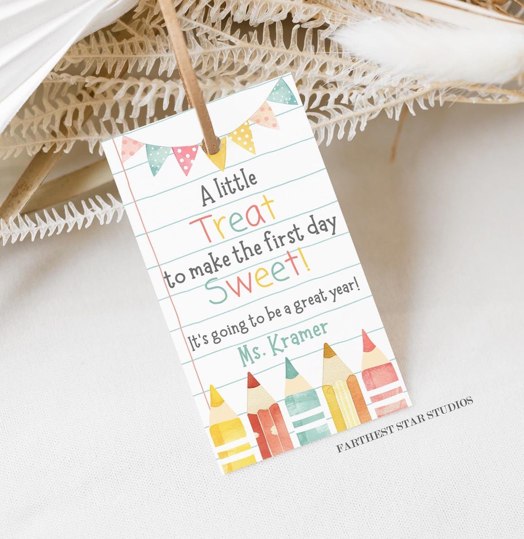 First Day of School Gift Tag, Printable Welcome to School Tags for Kids ...