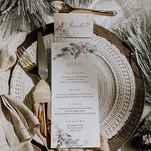 Christmas Party Menu, Holiday Bakery Menu, Minimalist Winter Menu ...