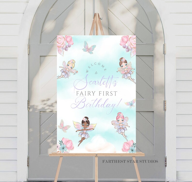 Fairy First Welcome Sign Fairy First Birthday Fairy Birthday - Etsy