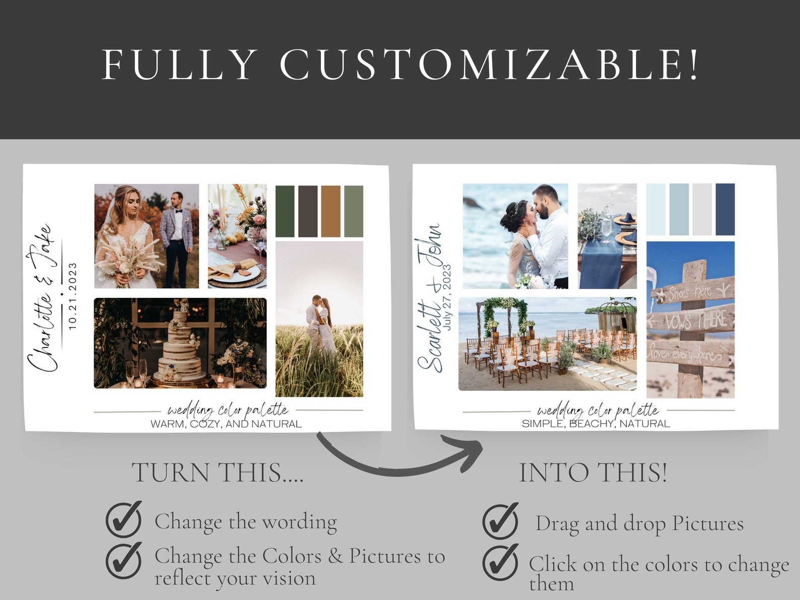 Wedding Vision Board Design Guide Canva Template, 20 Page Printable ...