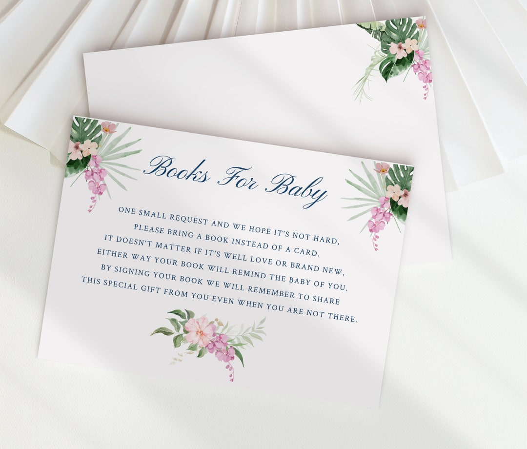 Printable Ohana Tropical Books for Baby Card Enclosure - Adoption Party ...