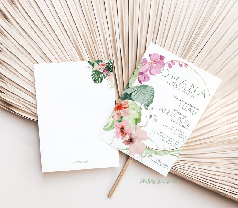 Ohana Adoption Luau or Party Invitation, Adoption Day Invitation, Ohana ...