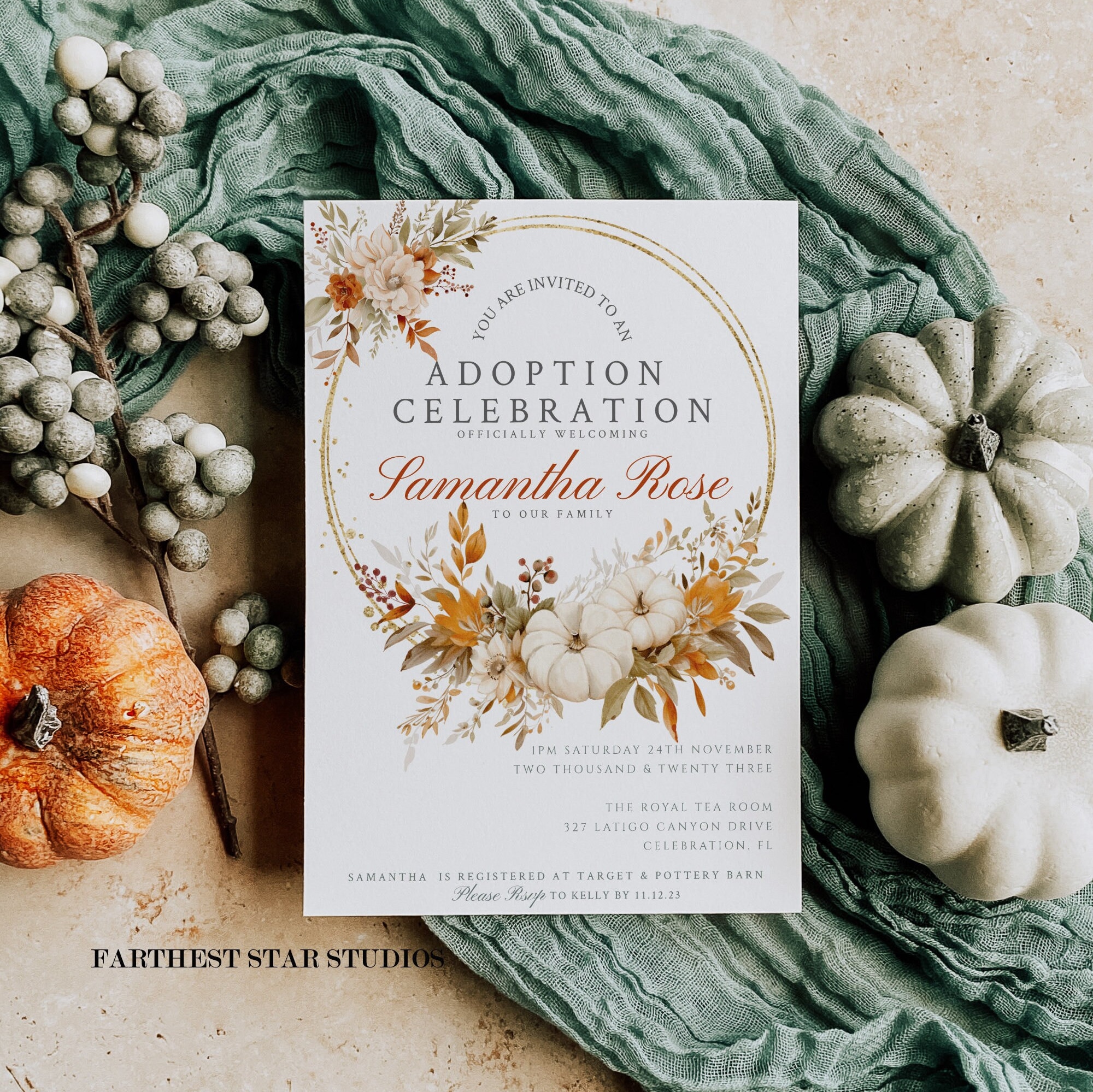 Autumn Adoption Invitation Fall Adoption Invitation Template - Etsy