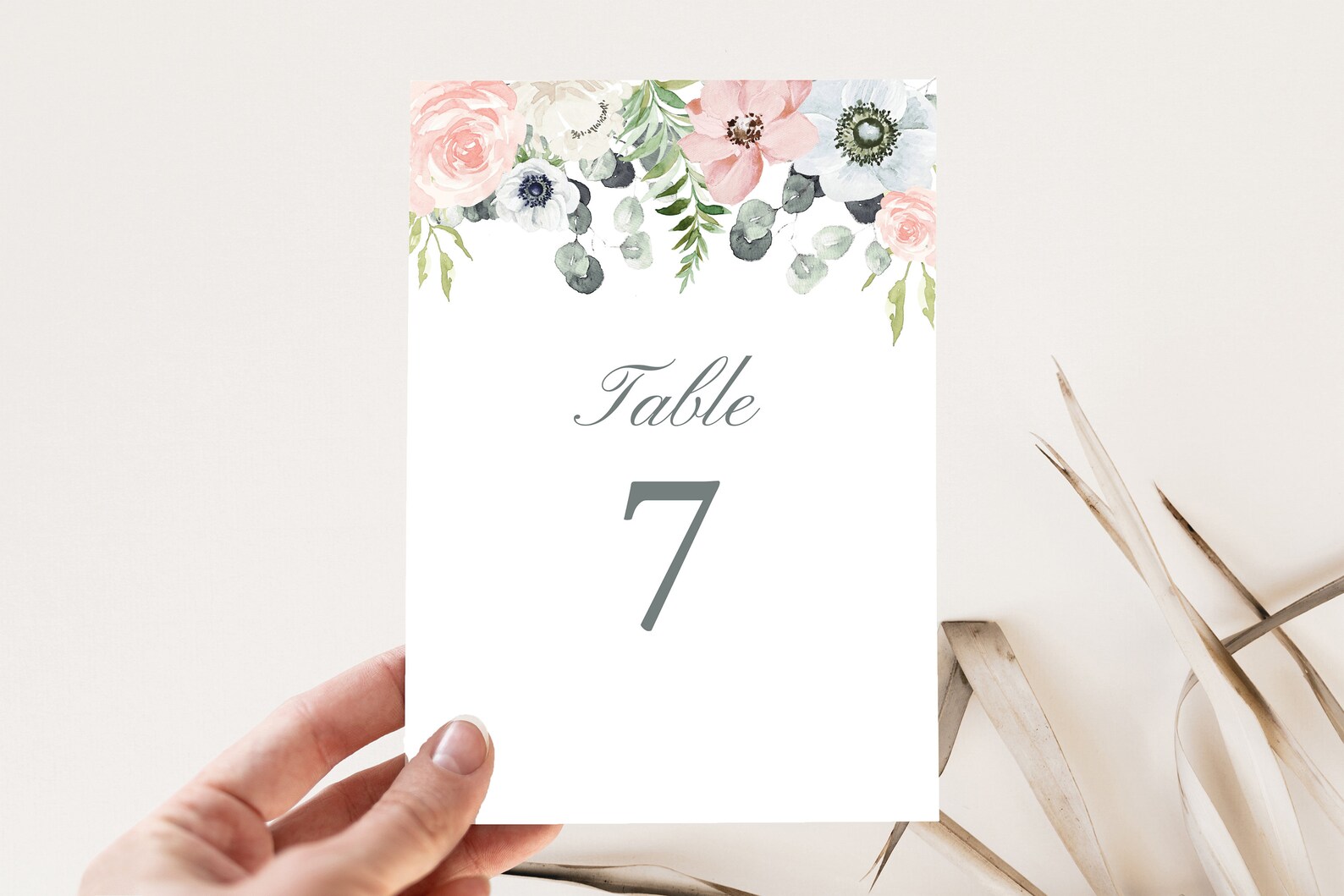 BLUSH Pink AND SAGE Green Floral Wedding Decor Sage Green Table Numbers ...