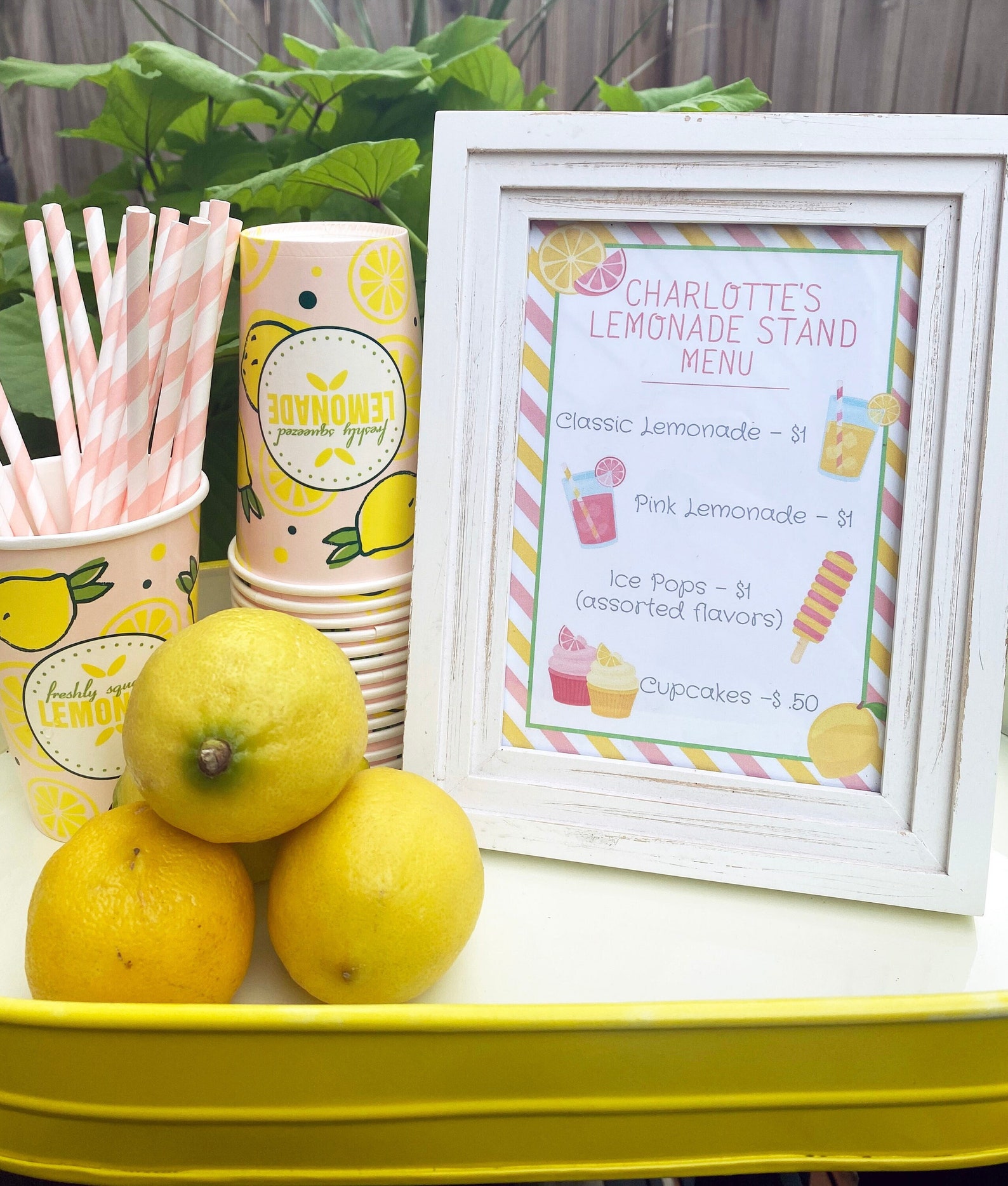 Lemonade Stand Bundle, Lemonade Stand Sign, Lemonade Stand Menu, Kids ...