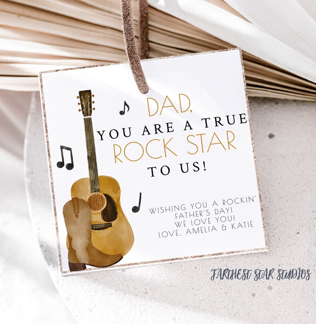 Rockstar Father's Day 4" Card - Music Father's Day Card - Country ...