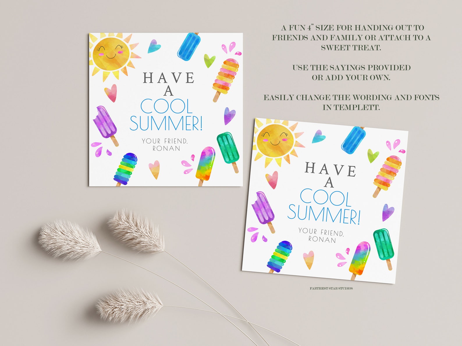 Popsicle Gift Tags, Have a Cool Summer Gift Tag, Summer Gift Tag ...