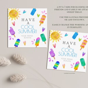 Popsicle Gift Tags, Have a Cool Summer Gift Tag, Summer Gift Tag ...