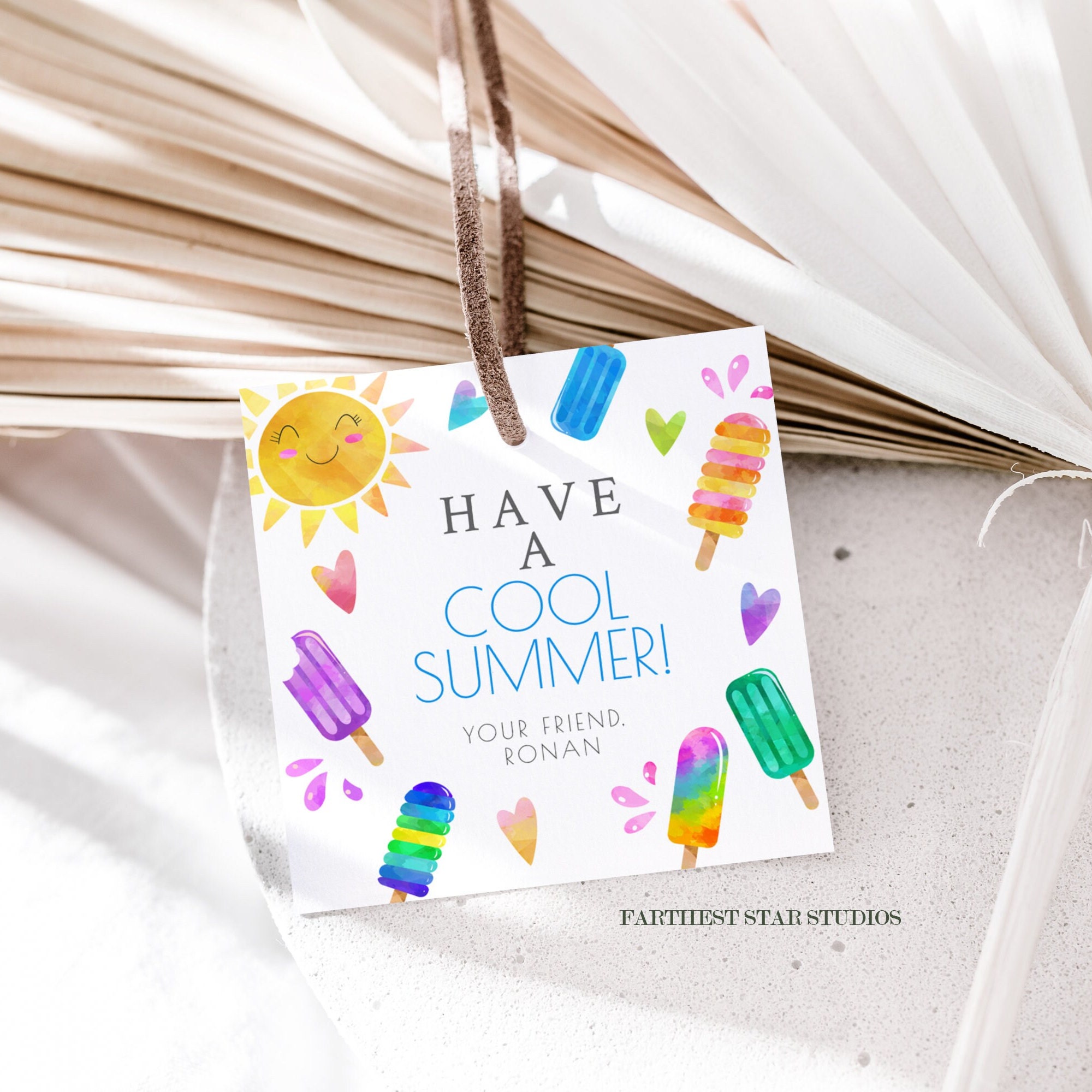 Popsicle Gift Tags, Have a Cool Summer Gift Tag, Summer Gift Tag ...