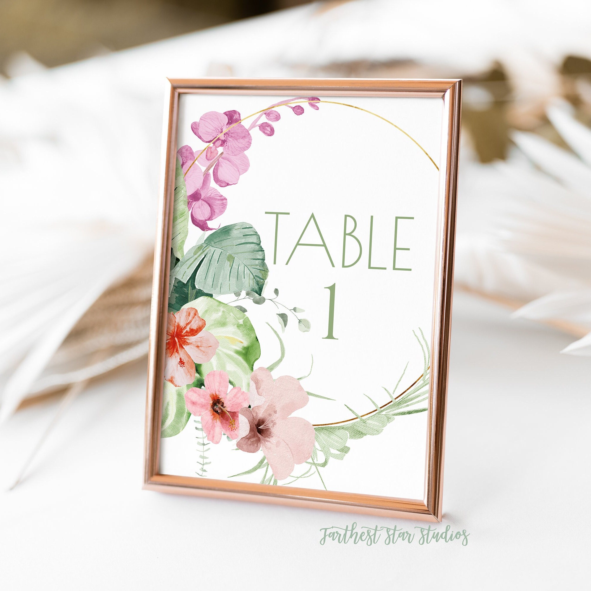 Tropical Luau Table Numbers Tropical Wedding Sign Tropical - Etsy