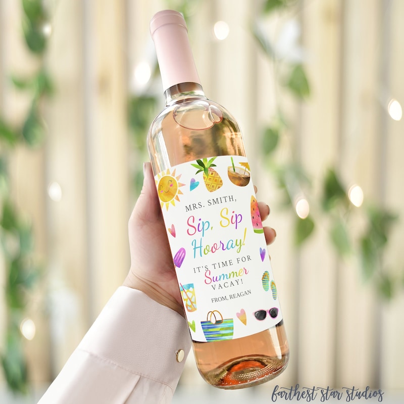 Teacher Wine Label - Etsy