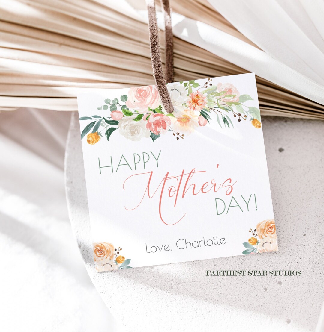 Happy Mothers Day Tag, Mothers Day Gift Tags, Mothers Day Gift Tag ...