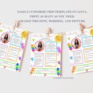 Popsicle Meet the Teacher Flyer, All About My Teacher Template ...