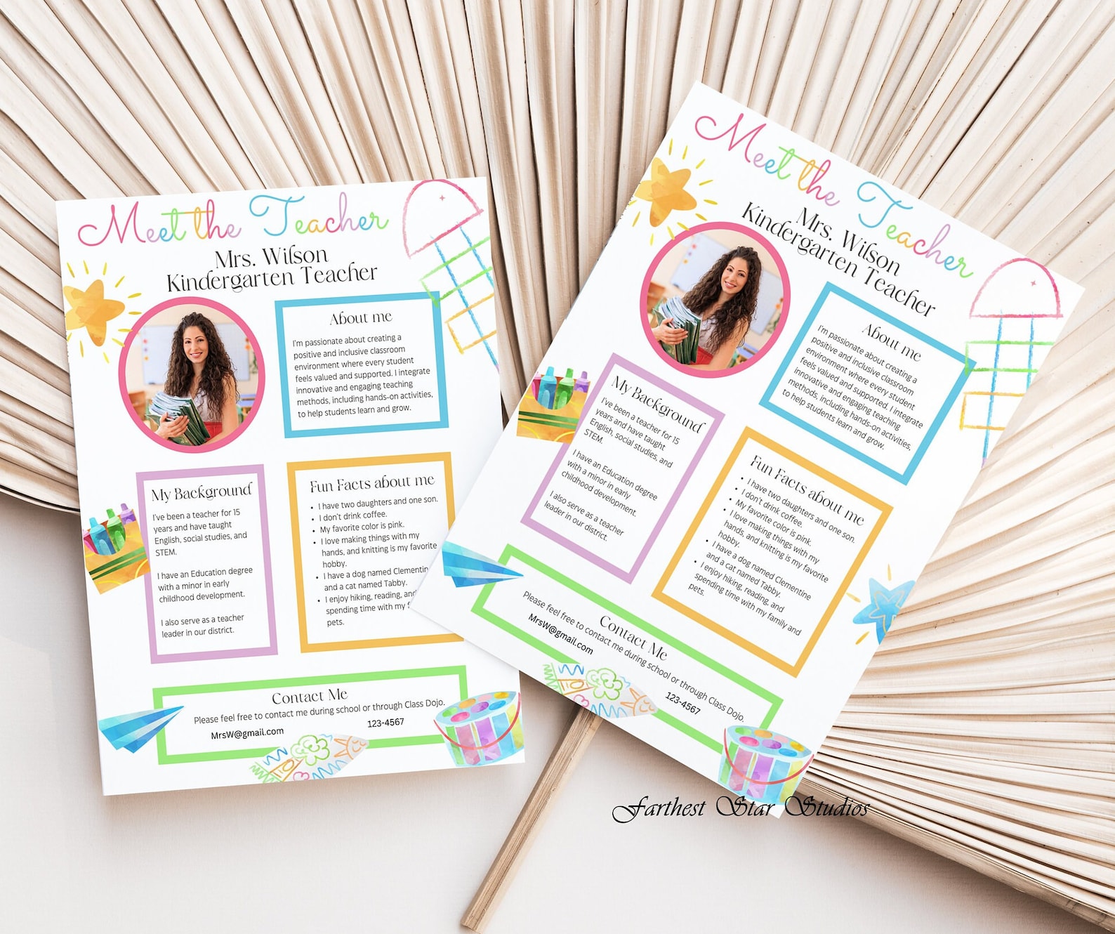 Rainbow Meet the Teacher Flyer, All About My Teacher Template, Editable ...