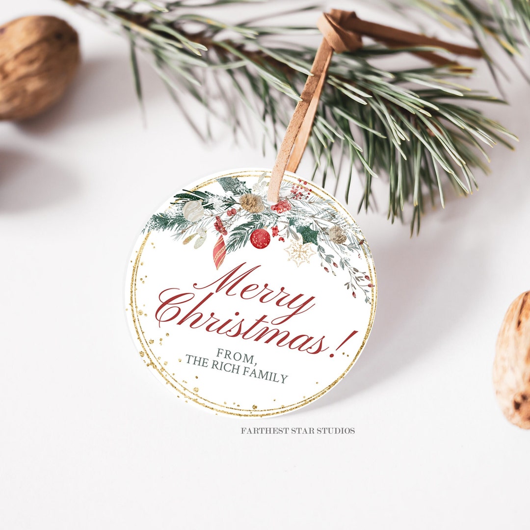 Personalized Christmas Gift Tag, Christmas Gift Basket Tag, Christmas ...