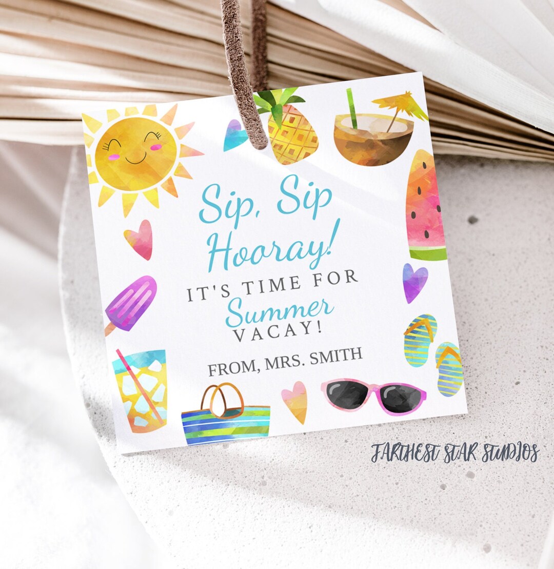 Summer Teacher Appreciation Thank You Tags stickers, End of Year Gifts ...