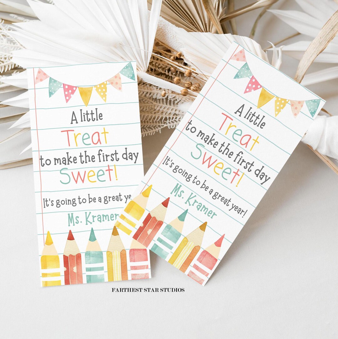 First Day of School Gift Tag, Printable Welcome to School Tags for Kids ...