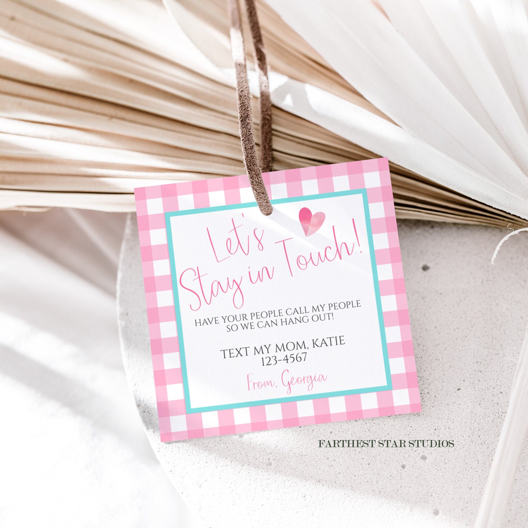 Preppy Playdate Cards, Summer Play Date Card, Printable End of School ...