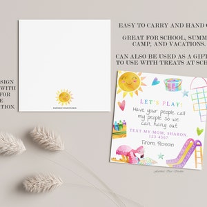 Playground Playdate Cards, Summer Play Date Card, Printable End of ...