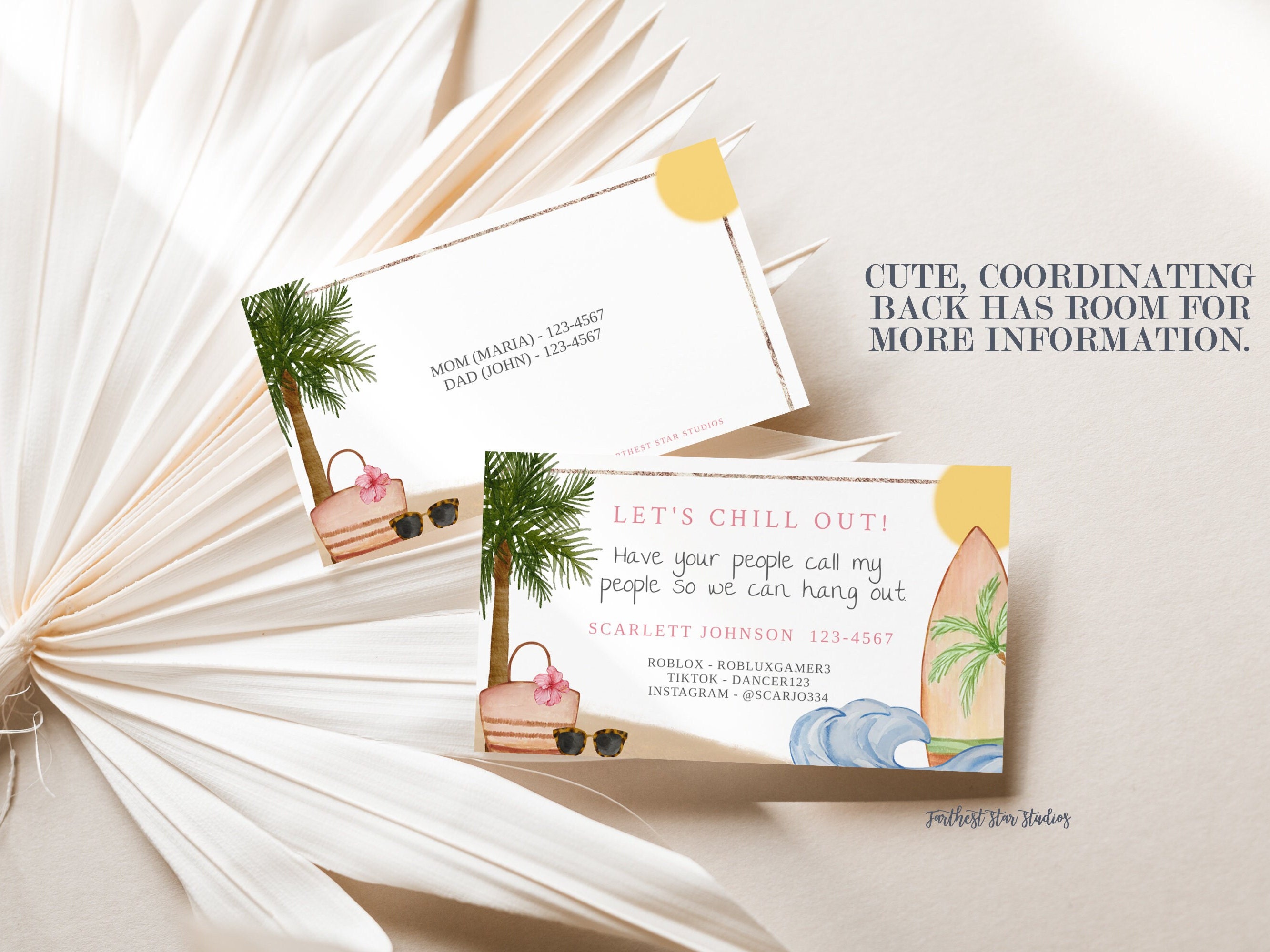 Retro Playdate Cards, Summer Teen Card, Printable End of School Tags ...