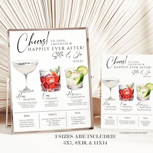 Cheers! Bar Menu, Modern Bar Menu Template, Signature Drink Menu ...