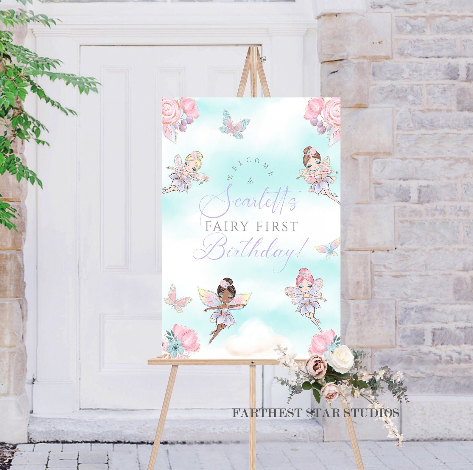 Fairy First Welcome Sign Fairy First Birthday Fairy Birthday - Etsy