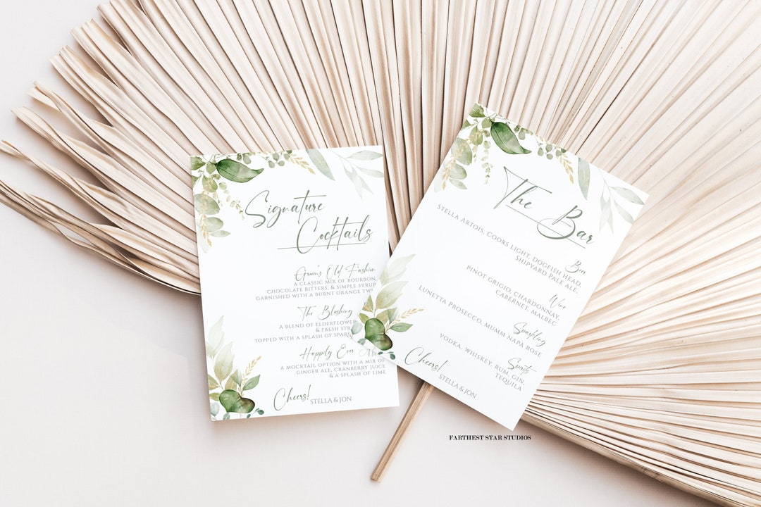 Bar Sign Bundle, Bar Menu Template, Signature Drink Menu Template, Fall ...