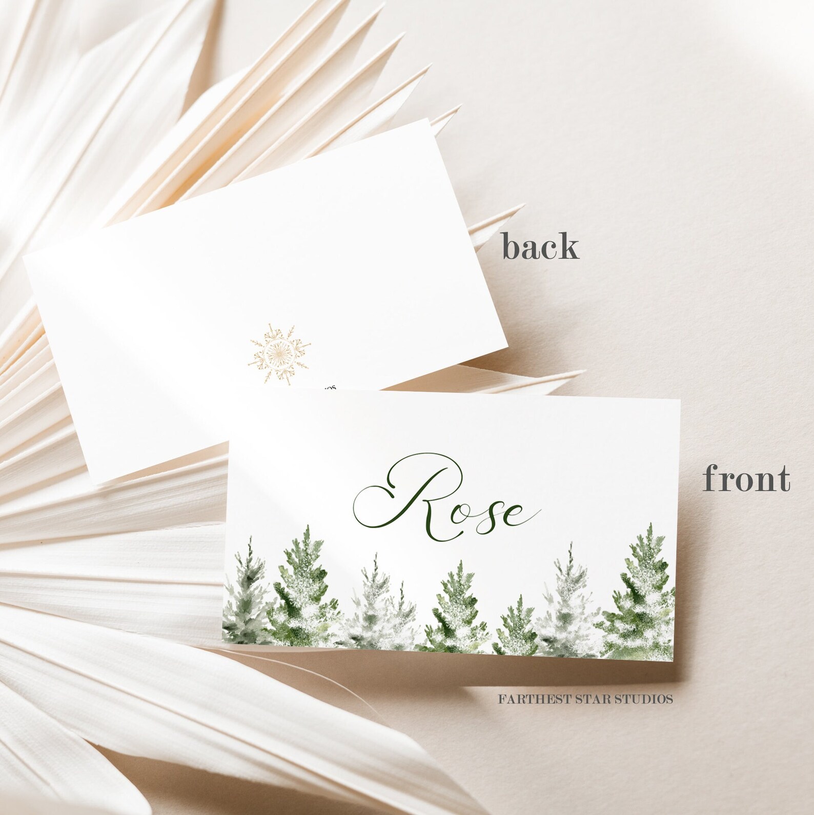 Holiday Place Cards, Winter Table Decor, Christmas Placecard, Editable ...