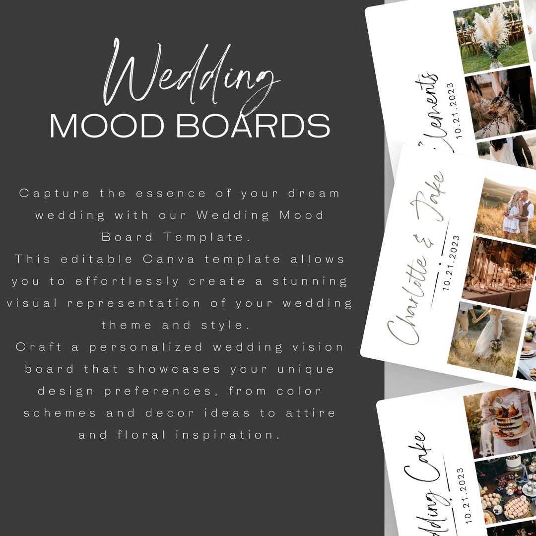 Wedding Vision Board Design Guide Canva Template, 20 Page Printable ...