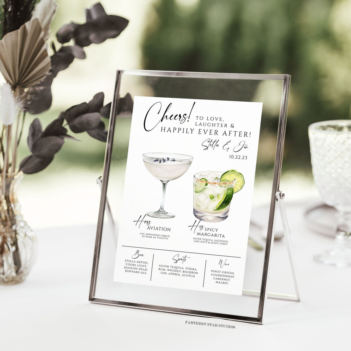 Cheers! Bar Menu, Modern Bar Menu Template, Signature Drink Menu ...