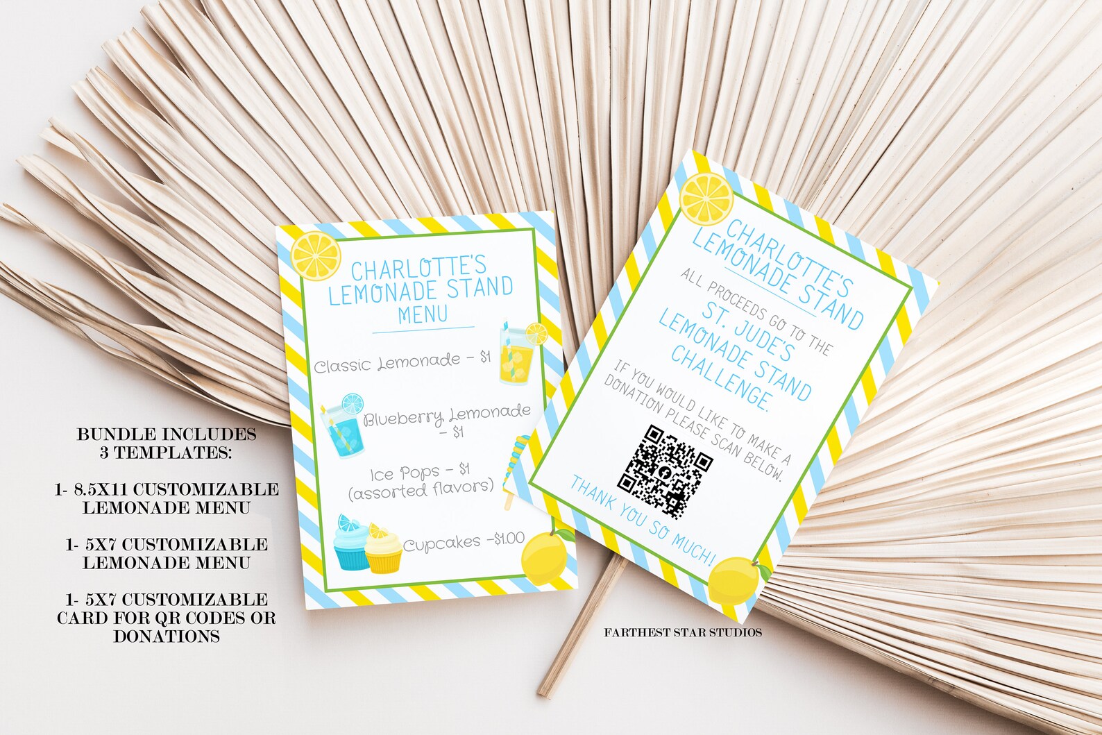 Lemonade Stand Bundle, Lemonade Stand Sign, Lemonade Stand Menu, Kids ...