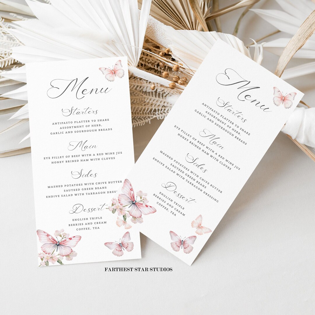 Garden Party Menu, Spring Menu, Spring Menu Template, Holiday Menu ...