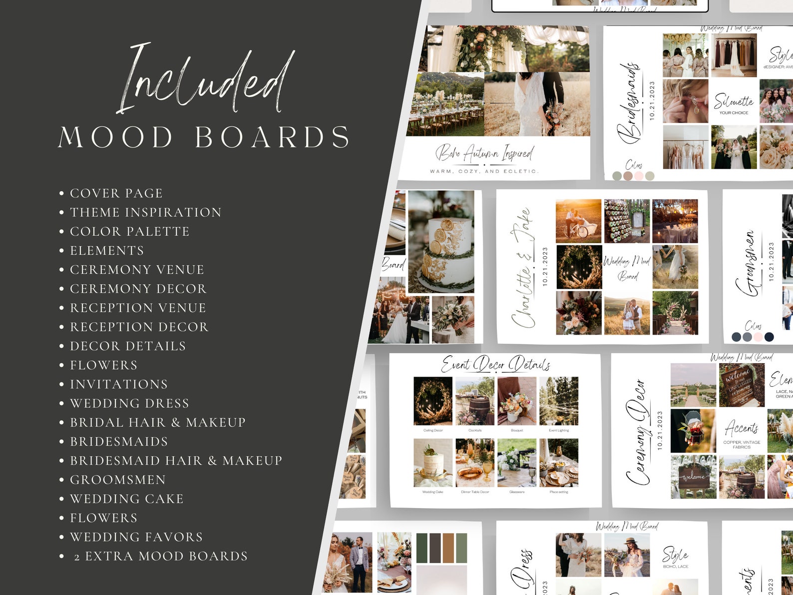 Wedding Vision Board Design Guide Canva Template, 20 Page Printable ...