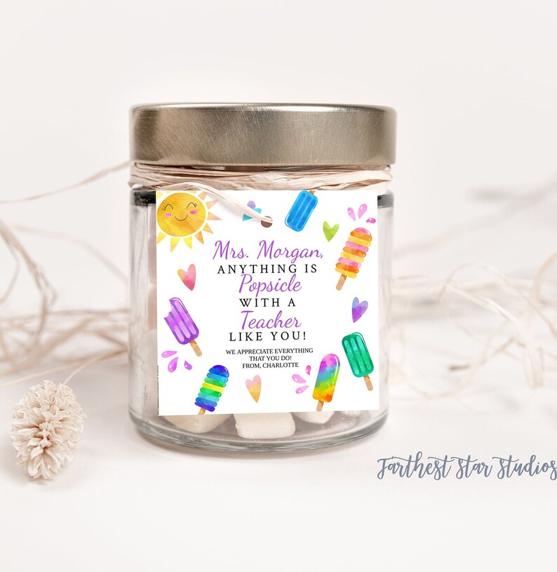 Popsicle Teacher Appreciation Thank You Tags Stickers - Etsy