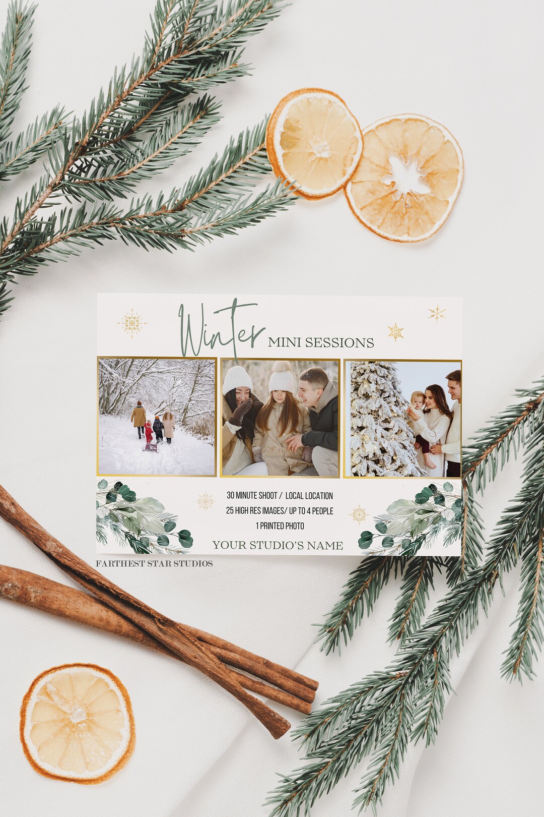 Winter Mini Sessions Photography Template, Holiday Mini Session, Tree ...