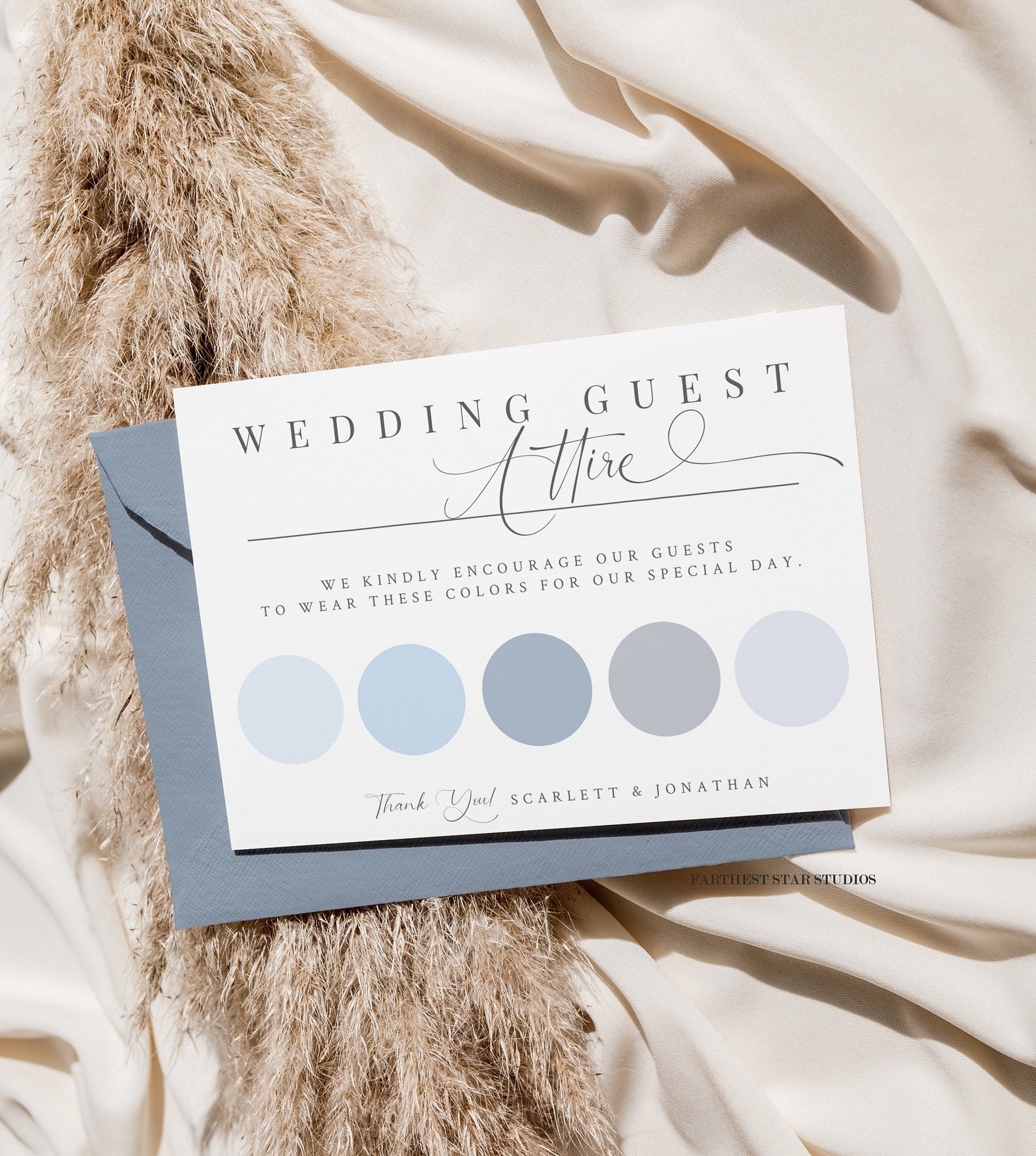 Wedding Attire Card Minimalist Guest Attire Card Wedding - Etsy