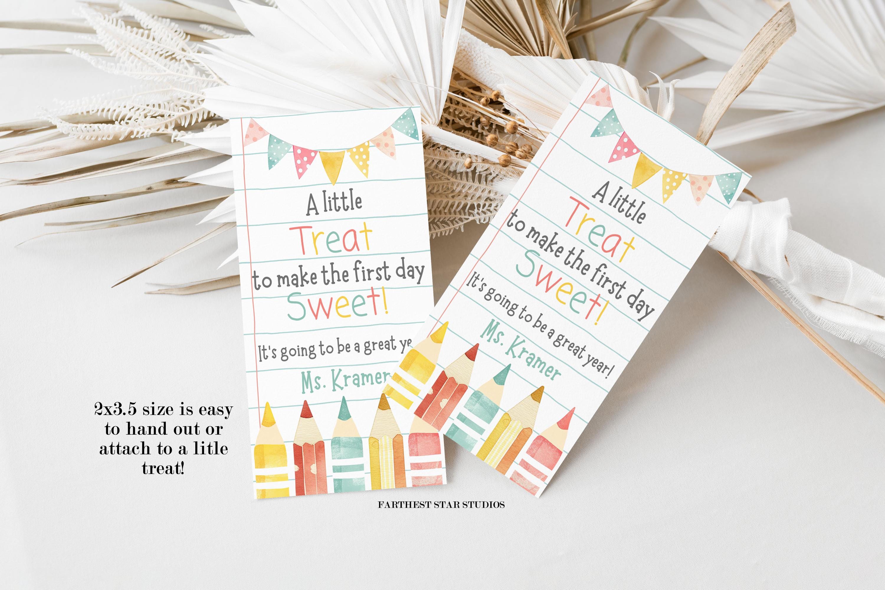 First Day of School Gift Tag, Printable Welcome to School Tags for Kids ...