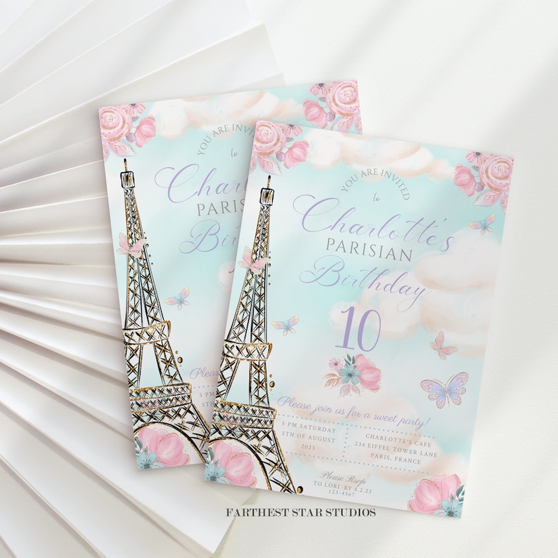 Paris Themed Birthday Invitation, Paris Birthday, French Birthday ...