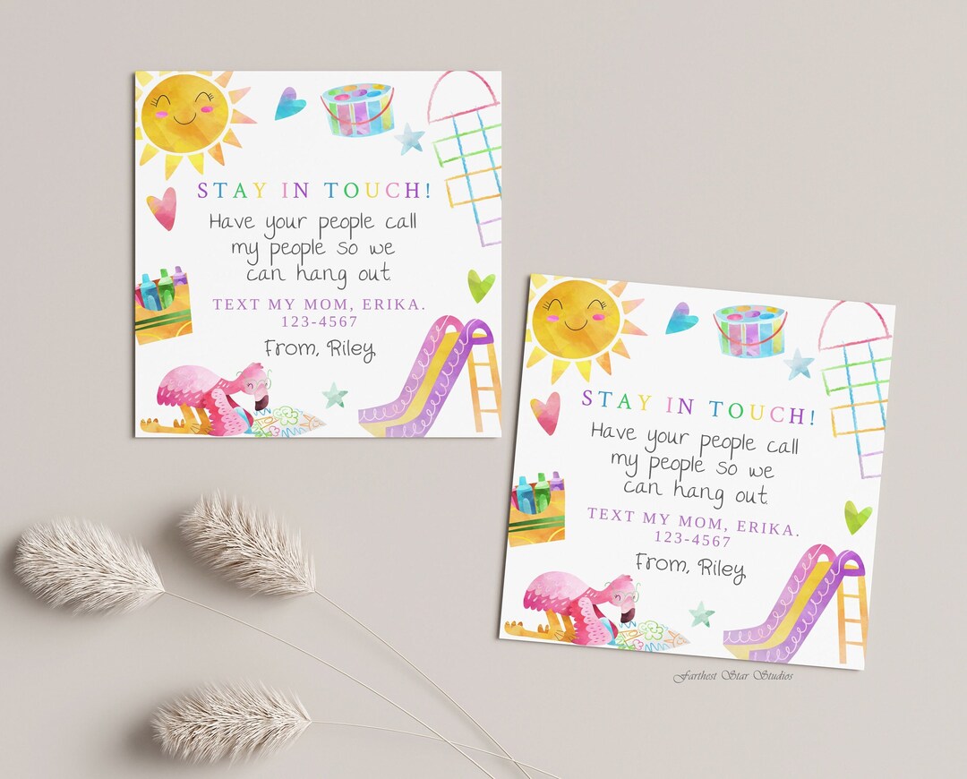 Playground Playdate Cards, Summer Play Date Card, Printable End of ...