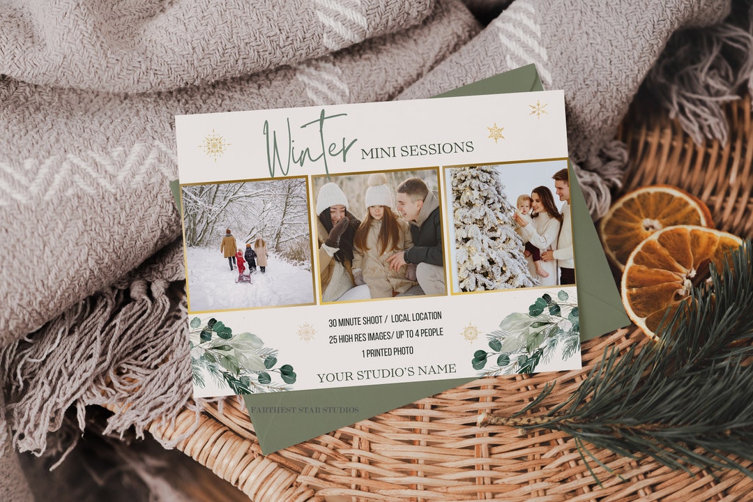 Winter Mini Sessions Photography Template, Holiday Mini Session, Tree ...