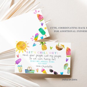Summer Playdate Cards, Summer Play Date Card, Printable End of School ...